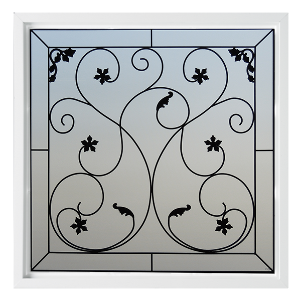 Wrought Iron Decorative Glass New Construction Window - Glass Block ...