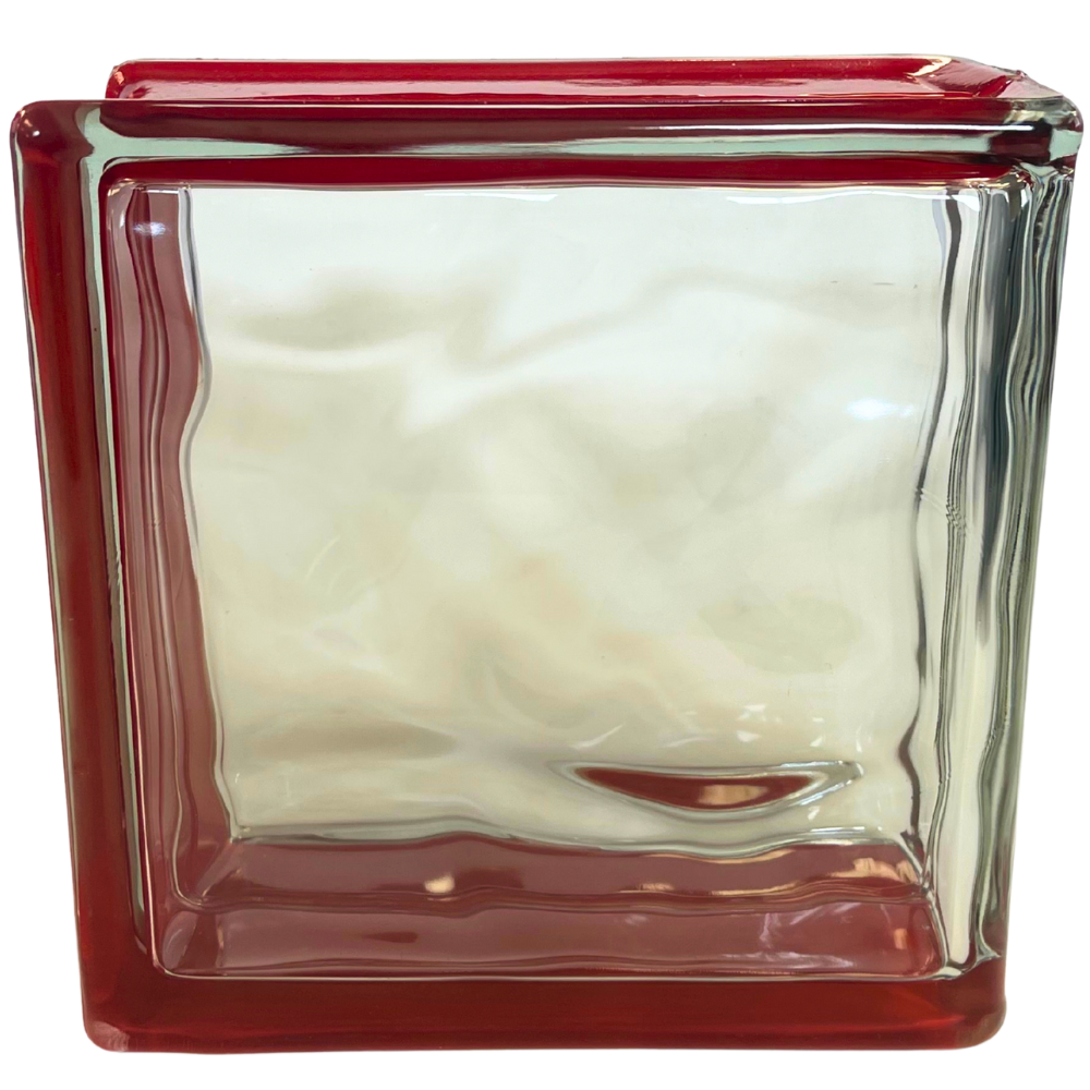 8x8x4 Ember Nubio End Block - Glass Block Warehouse